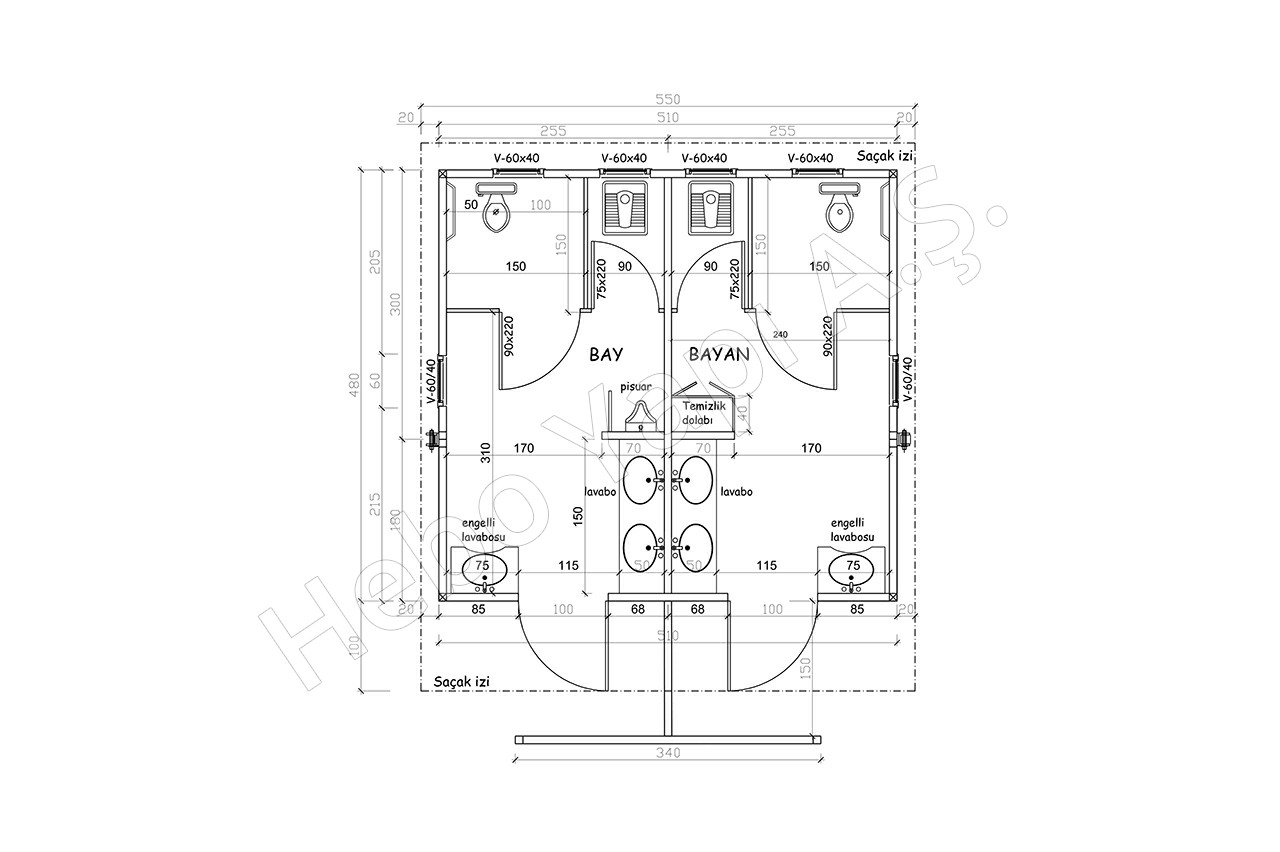 25 m2 WC - Hebo Yapı - 444 7980